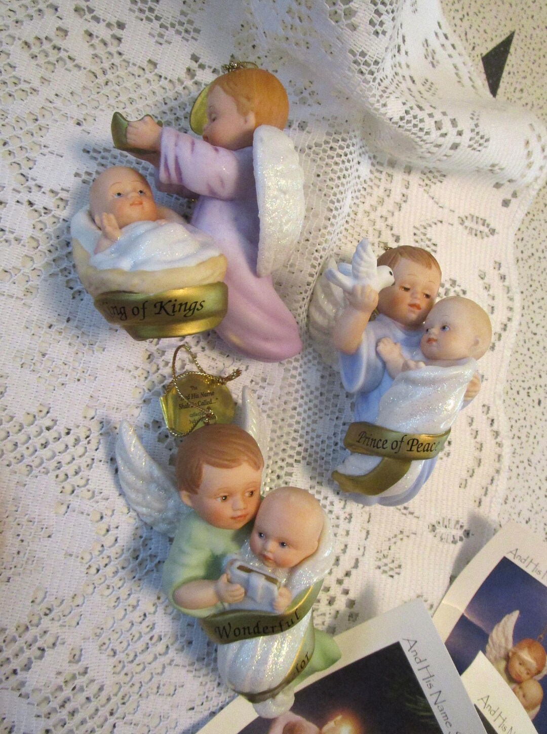 3, Angel Ornaments, Baby Jesus, King of Kings, Ashton Drake, Limited ...
