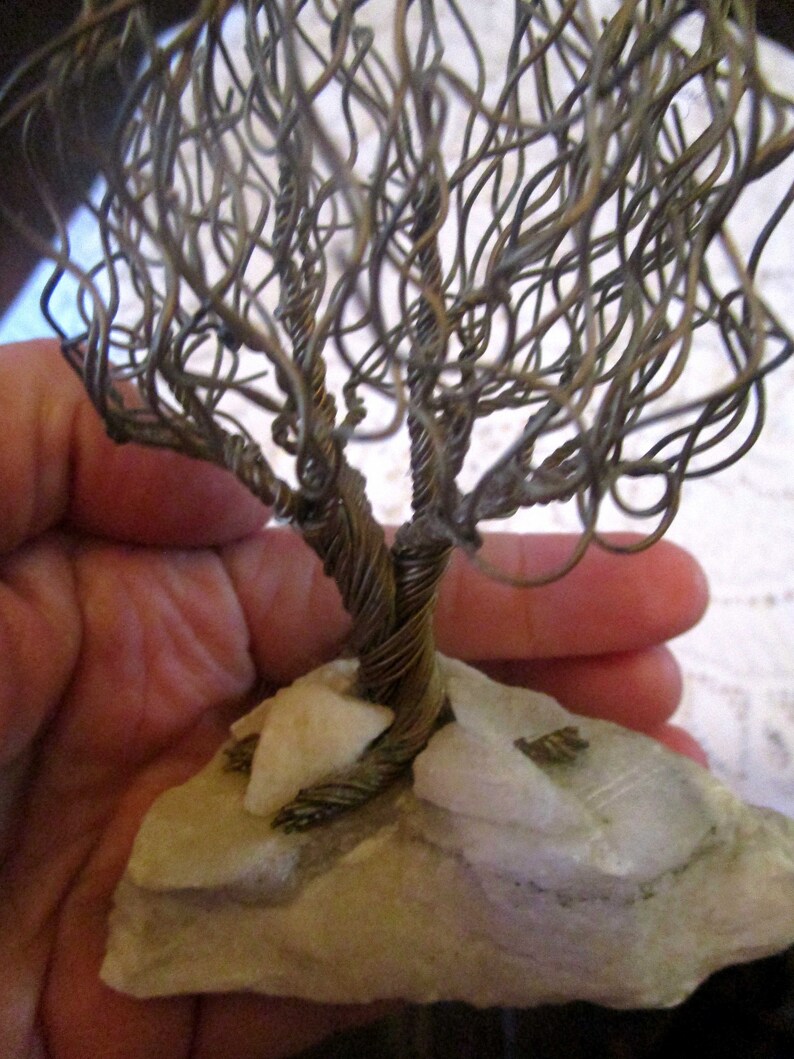 Twisted Wire Tree Sculpture Signed Marble Sculpture - Etsy