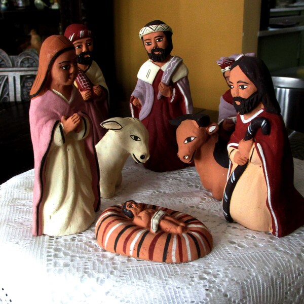 Pottery Nativity Set - Etsy