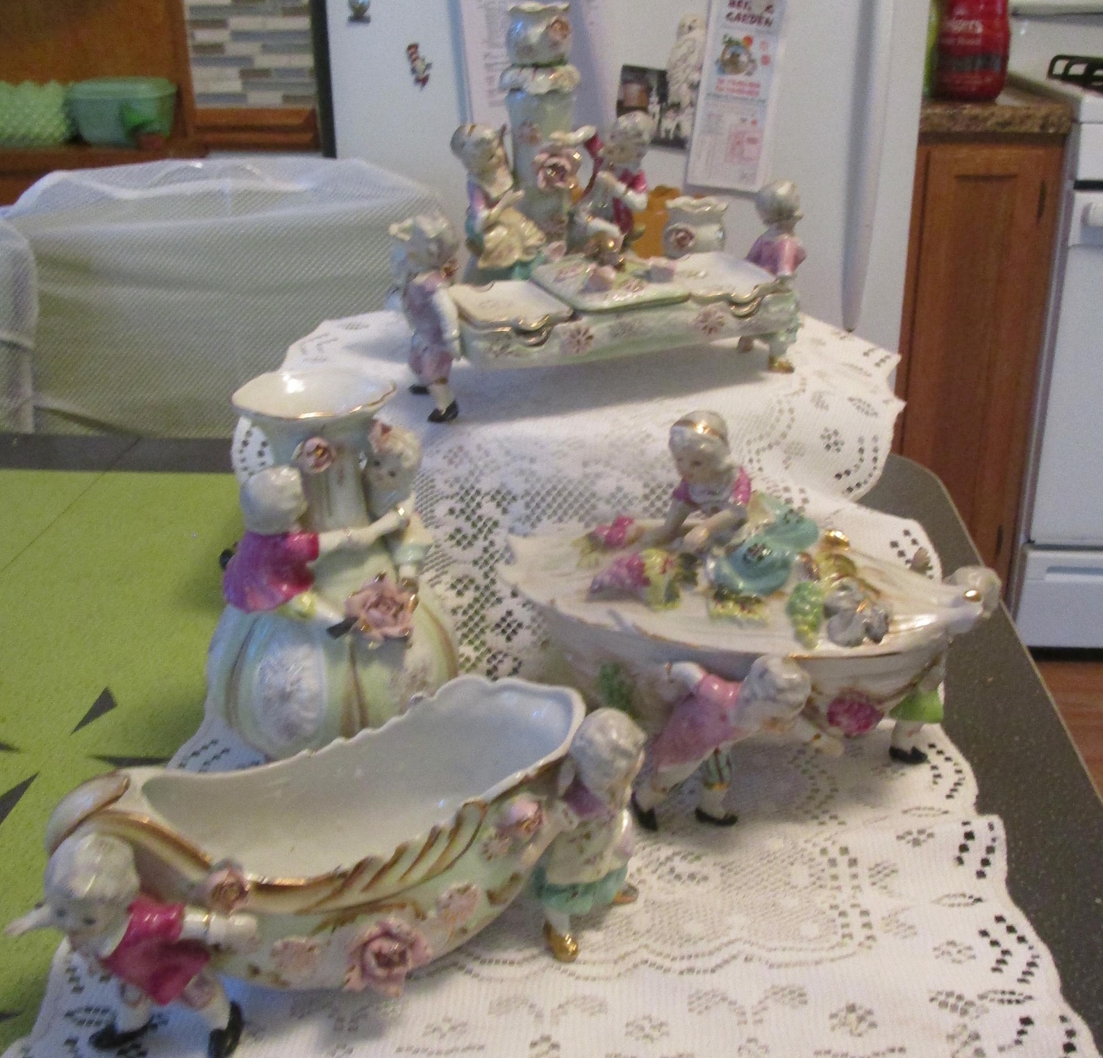 10 PC, Shafford China, Colonial Kids, Shafford Vase, Candlestick ...