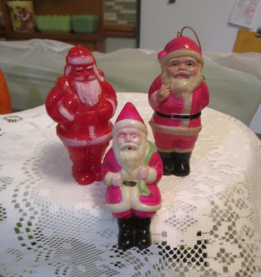 3, Celluloid Santa, Early Plastic, Plastic Santa, Antique Santa, Santas ...