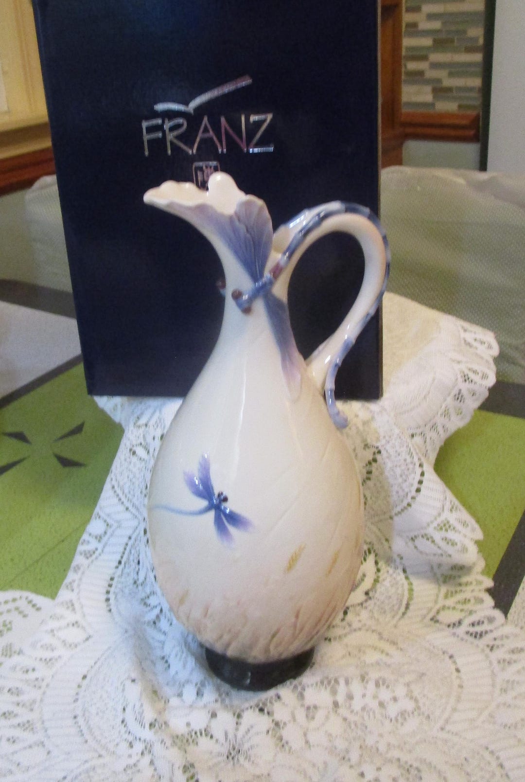 12.5in, Franz Vase, Dragonfly Vase, Franz Porcelain, Vintage Vase, Jen ...