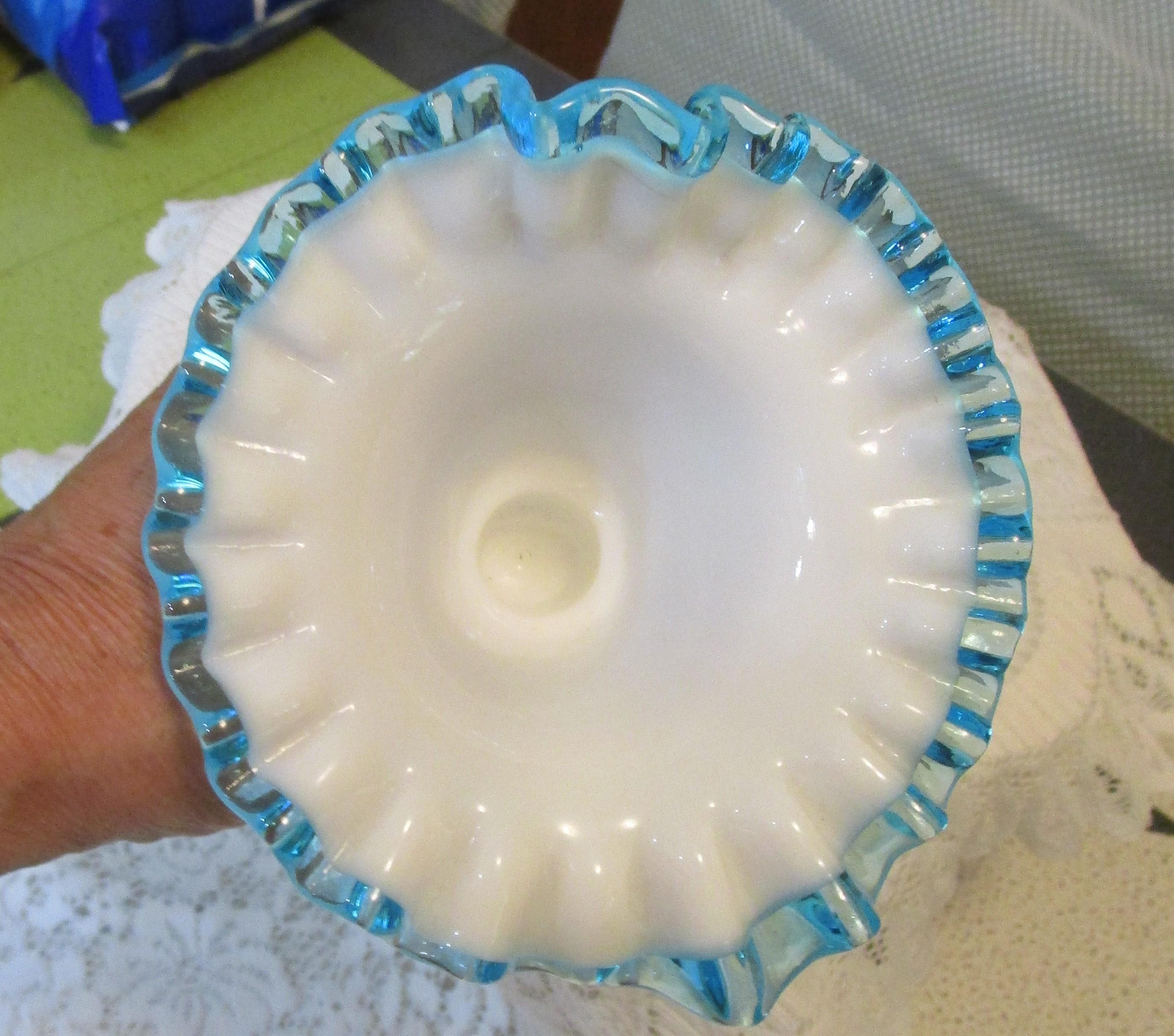 Fenton, Candlestick, Vintage Fenton, Horn of Plenty, Fenton Horn, Milk ...
