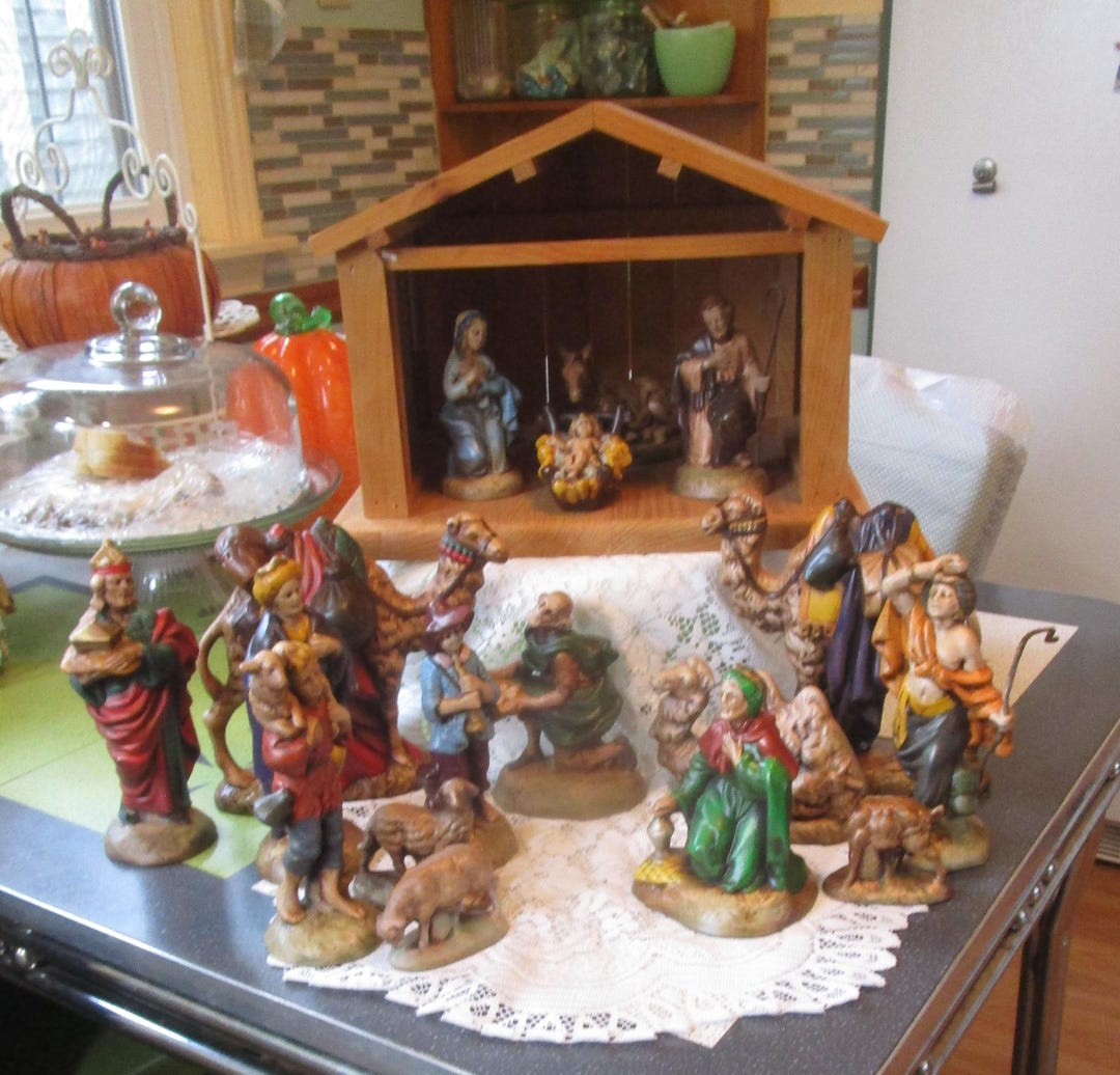18 Pc, Atlantic Mold, Ceramic Nativity, Nativity Set, Vintage Nativity ...