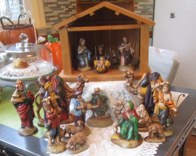 18 Pc, Atlantic Mold, Ceramic Nativity, Nativity Set, Vintage Nativity ...