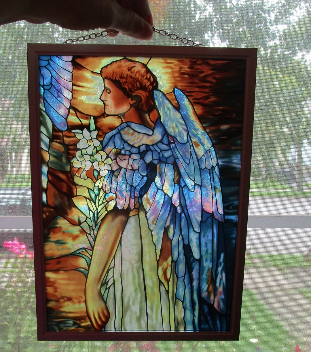 12.5x9 In, Angel Suncatcher, Glass Suncatcher, Window Decor, Vintage ...