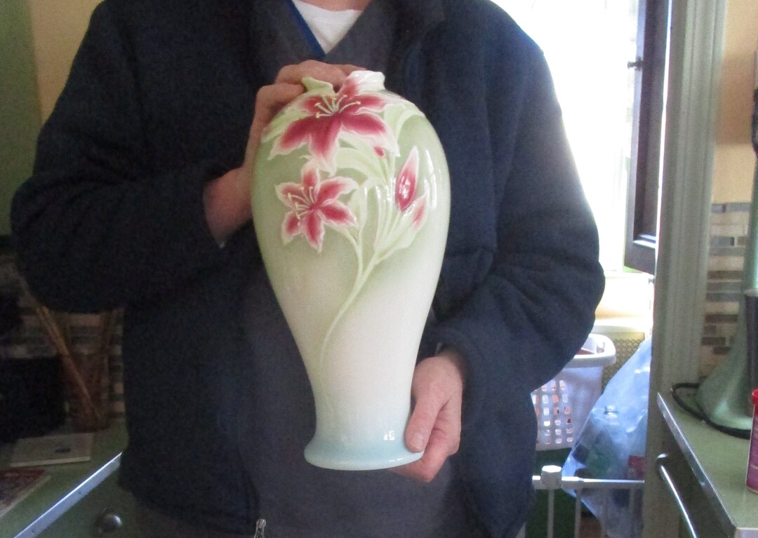 2001, Franz Vase, Rose Moss, Franz Porcelain, Vintage Vase, Porcelain ...