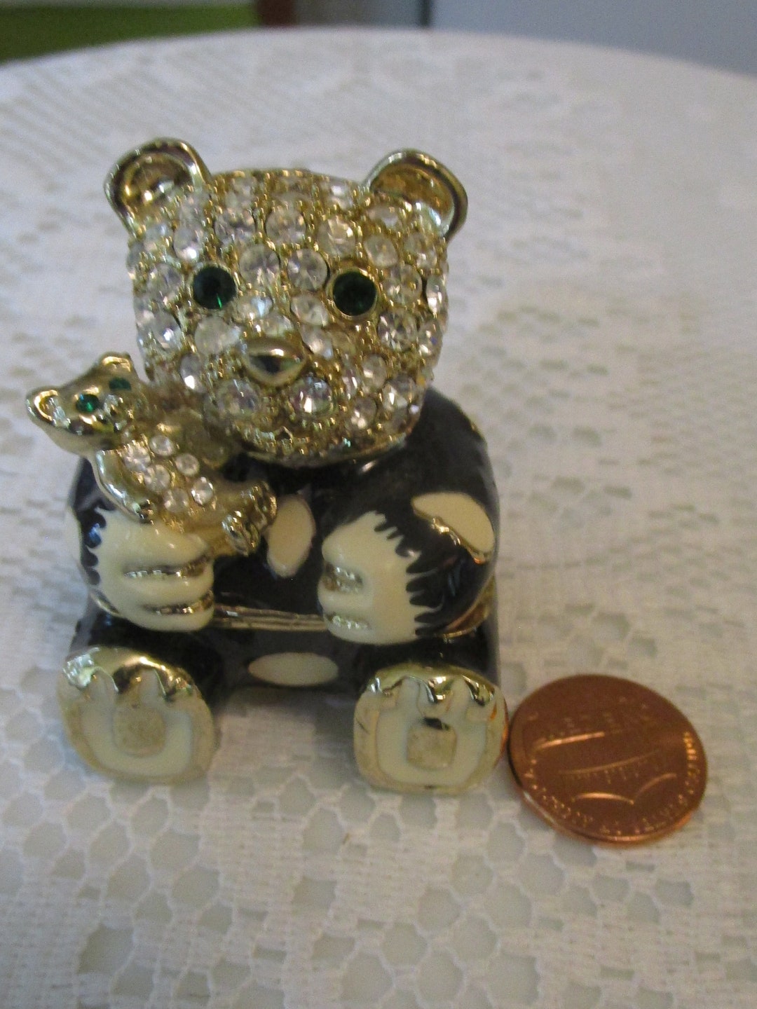 Panda, Trinket Box, Vintage Panda, Enamel Box, Jewelry Box, Ring Box ...