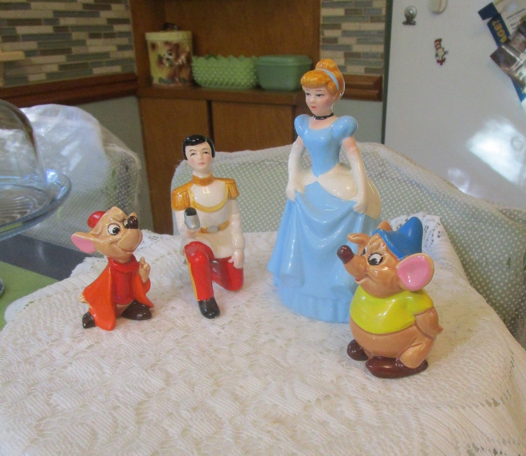 Cinderella, Prince, Gus, Jac, Disney Productions, Vintage Figurines ...