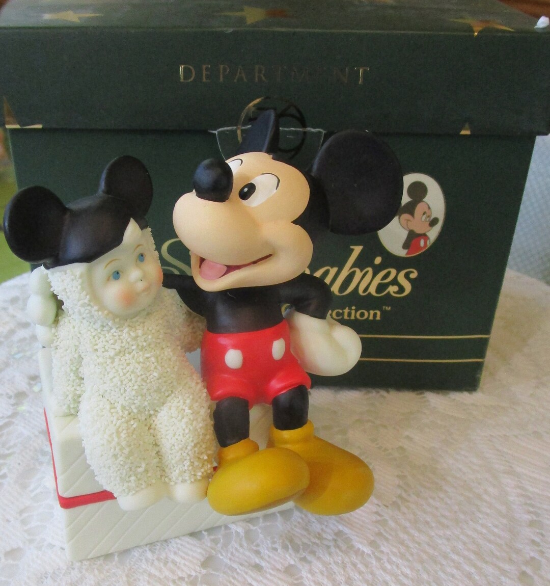 Snowbaby Figurine, Trinket Box, Vintage Snowbabies, Dept 56, Mickey ...