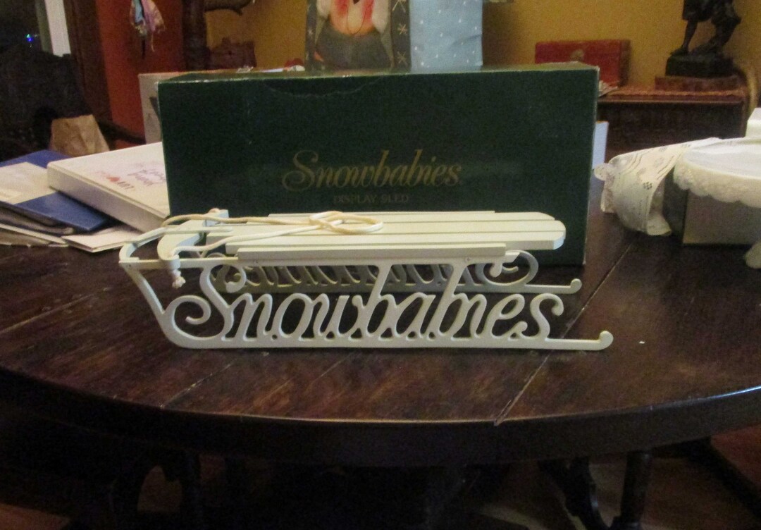 LARGE, Snowbaby Display, Snowbaby Sled, Dept 56, Vintage Snowbabies ...