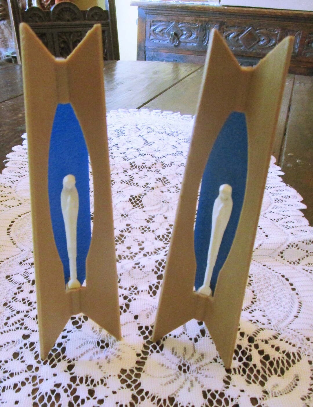 2, Virgin Mary, Religious Plastic, Mary Figurines, Vintage Religious ...