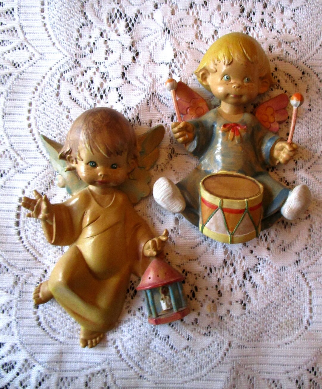 2, Italian Angels, Wall Angels, Religious Decor, Wall Decor, Vintage ...