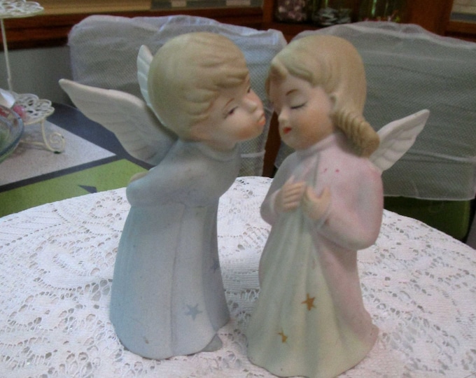 2, Lefton Angels, Kissing Angels, Angel Figurines, Kissing Figurines ...