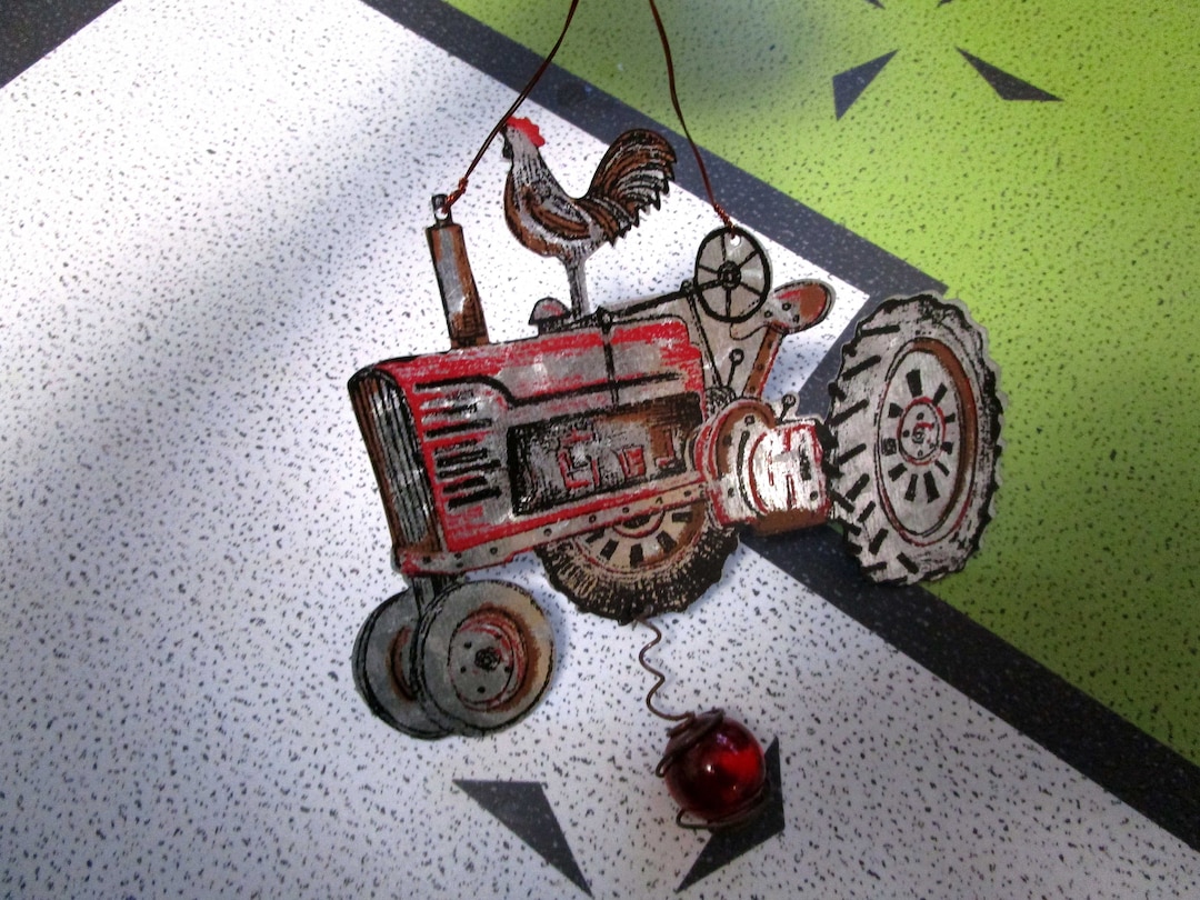 Farm Tractor Garden Decor Bouncer Tractor Farmhouse Decor - Etsy