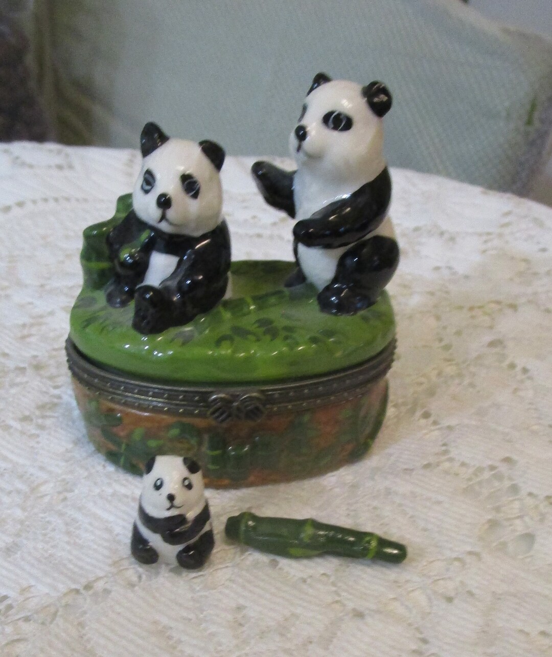 Trinket Box, Panda Bears, Porcelain Box, Panda Figurines, Chinese Decor ...
