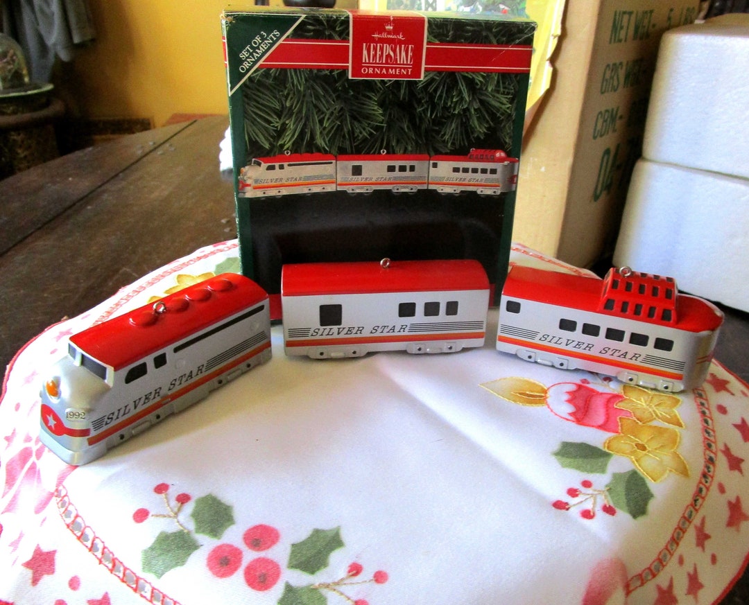 Hallmark Ornament, Silver Star, Train Ornaments, Vintage Hallmark ...