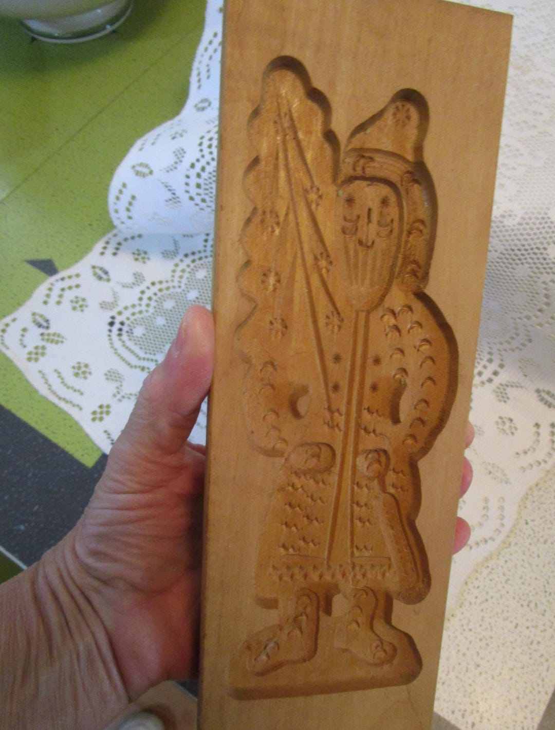 Wooden Cookie Mold, Santa Cookie Mold, Christmas Cookies, Wooden Santa ...