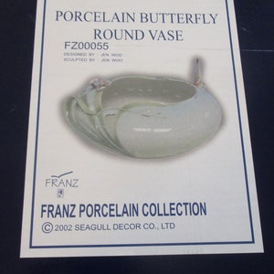 Franz Vase, Butterfly Vase, Franz Porcelain, Rose Bowl, Porcelain Vase ...