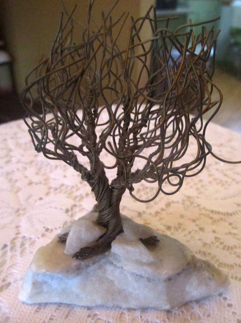 Twisted Wire Tree Sculpture Signed Marble Sculpture - Etsy