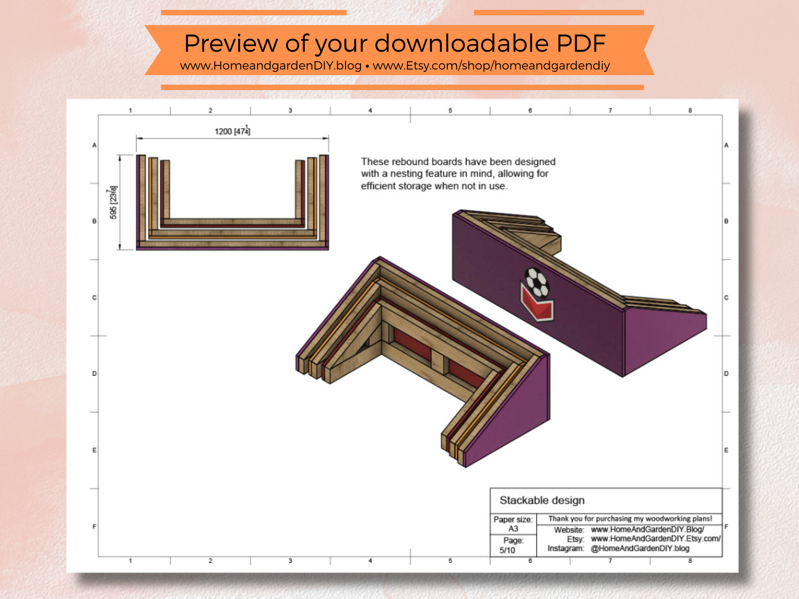 DIY Soccer Rebound Board Plans - 3 Sizes, Adjustable Angles, Perfect ...
