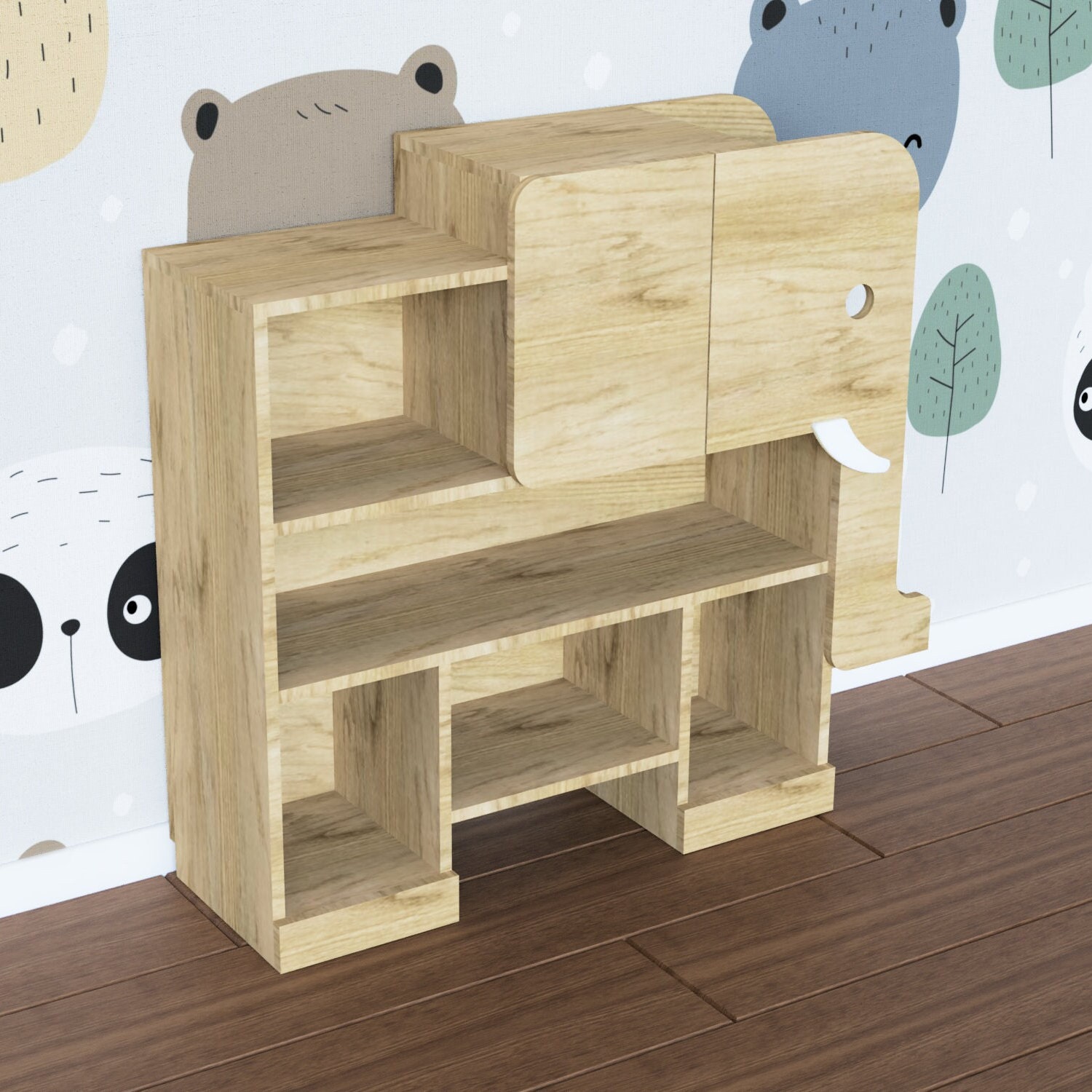 Elephant Bookcase (simplified Version) / Montessori Cabinet Bookshelf ...