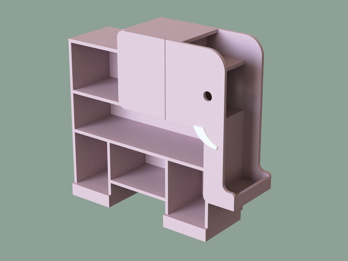 Elephant Bookcase (simplified Version) / Montessori Cabinet Bookshelf ...