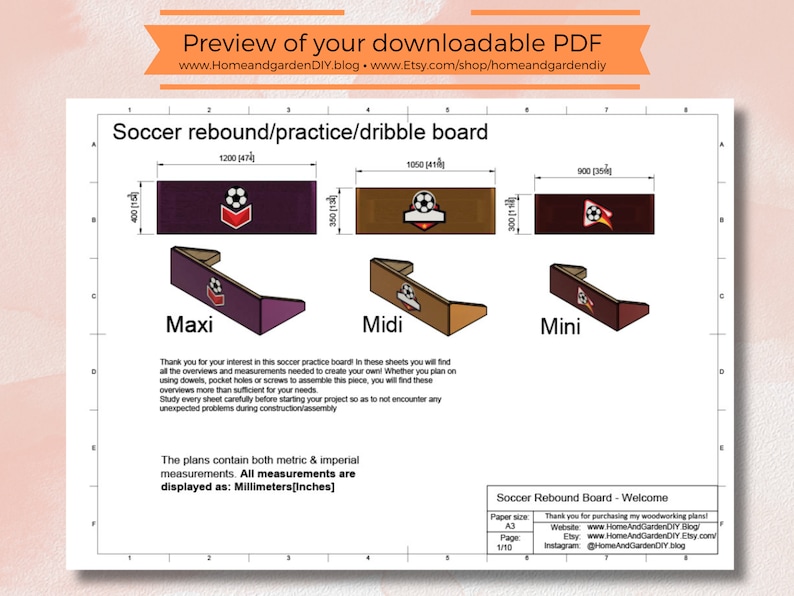 DIY Soccer Rebound Board Plans - 3 Sizes, Adjustable Angles, Perfect ...