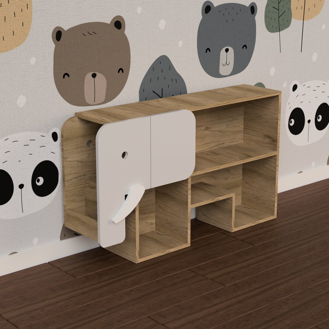 Elephant Bookcase / Small Montessori Bookshelf / Printable PDF ...