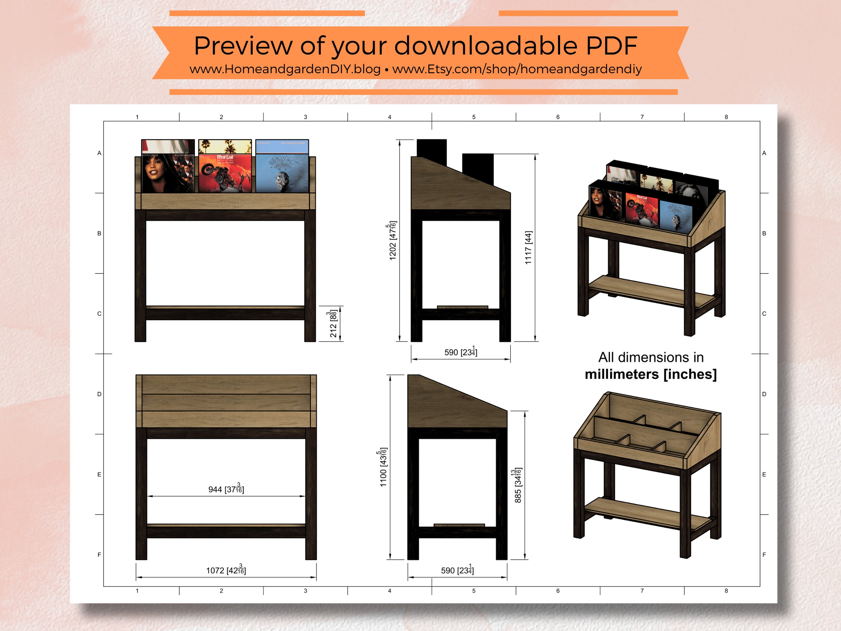 Vinyl Record Storage Display Unit - DIY Digital Download Plans for ...