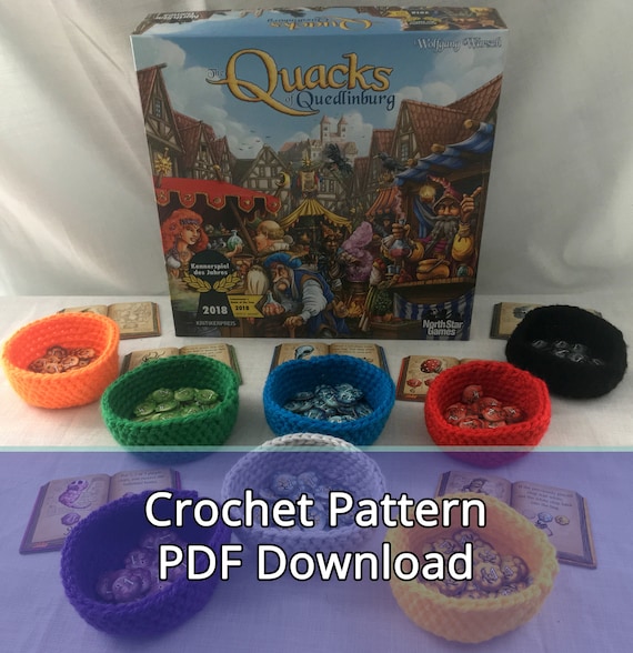 CROCHET PATTERN Board Game Component Bowls Instant PDF | Etsy