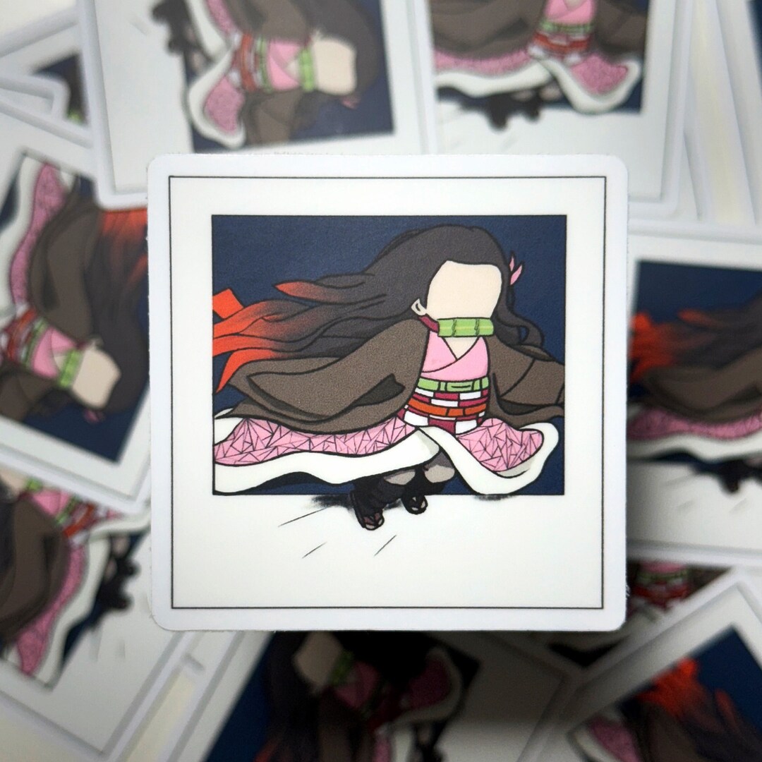 Nezuko Running Polaroid 3" Vinyl Matte Sticker - Etsy