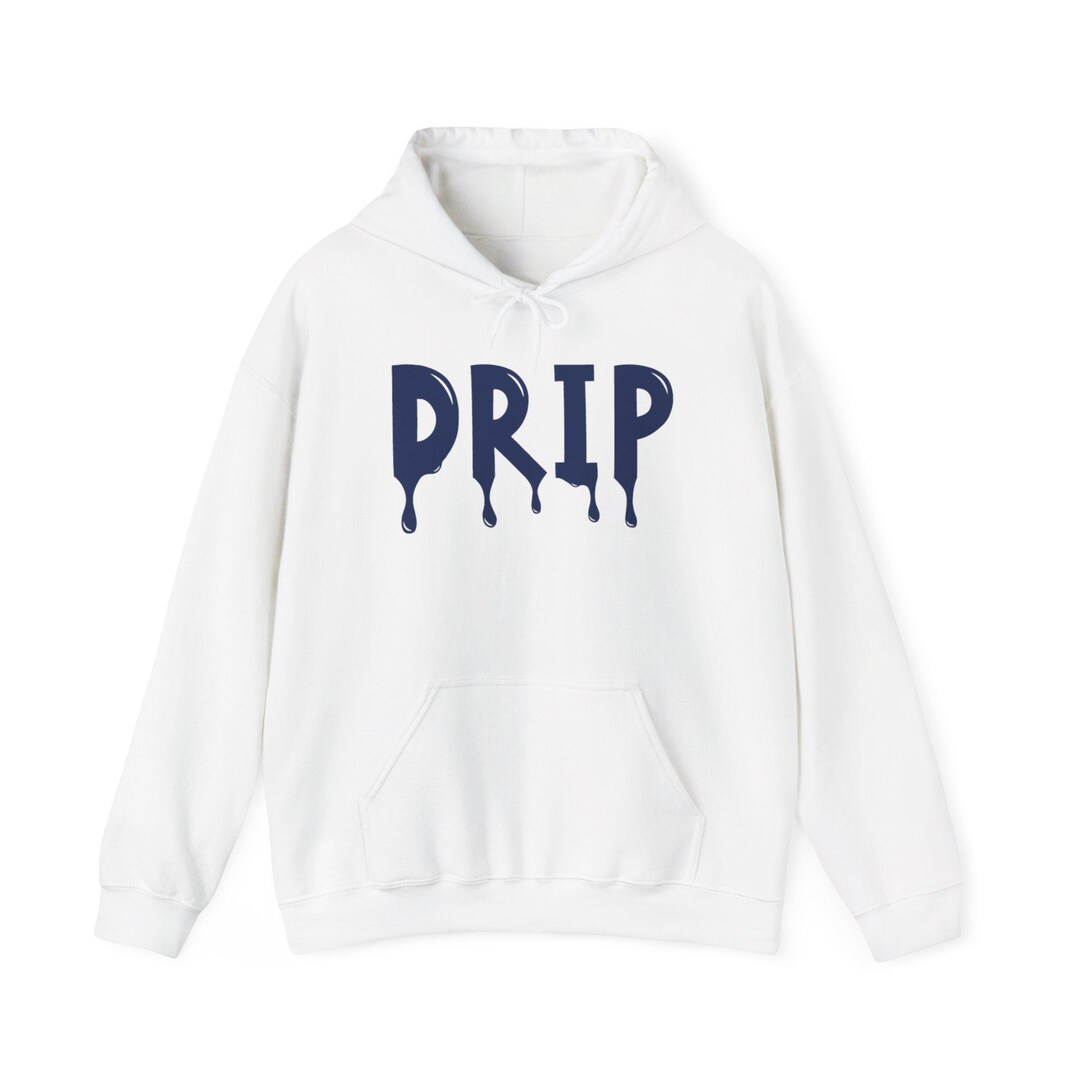 Drip Hoodie | Navy Dripping Letter Graphic Sweatshirt - Etsy