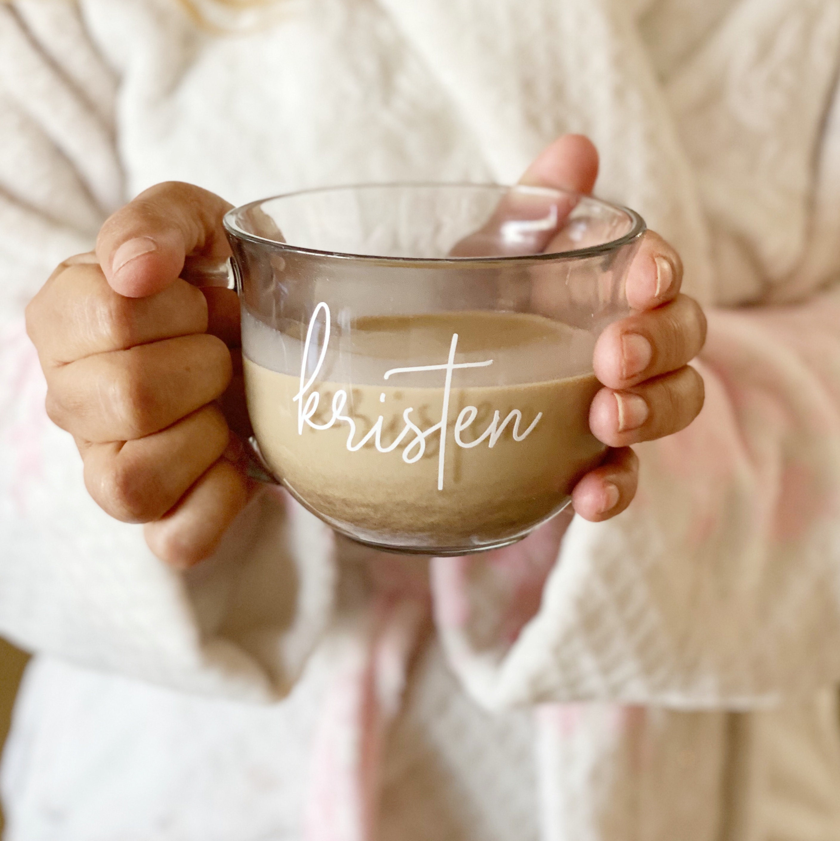 Clear Glass Mugs Personalized Mugs Bridesmaid Personalized Etsy