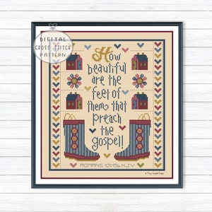 Beautiful Are the Feet of Them That Preach the Gospel Cross Stitch ...