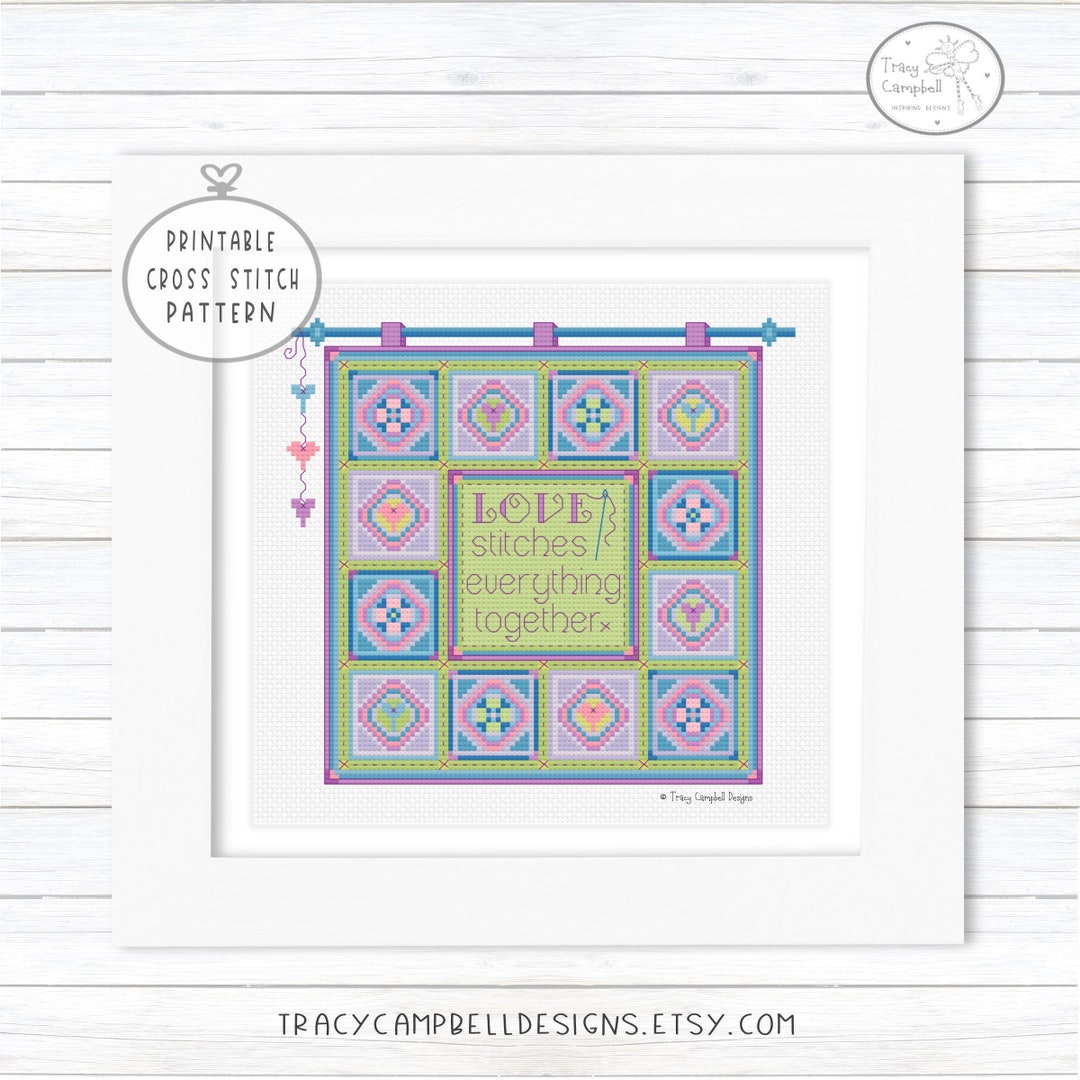 Love Stitches Everything Together Cross Stitch Pattern, Quilt Block ...