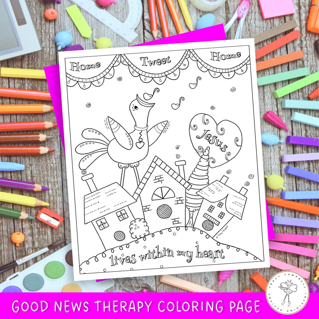 Jesus Lives Craft Coloring, Good News Whimsical House Coloring ...