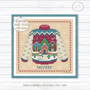 Sweater Cross Stitch Pattern Winter Scene Cross Stitch - Etsy