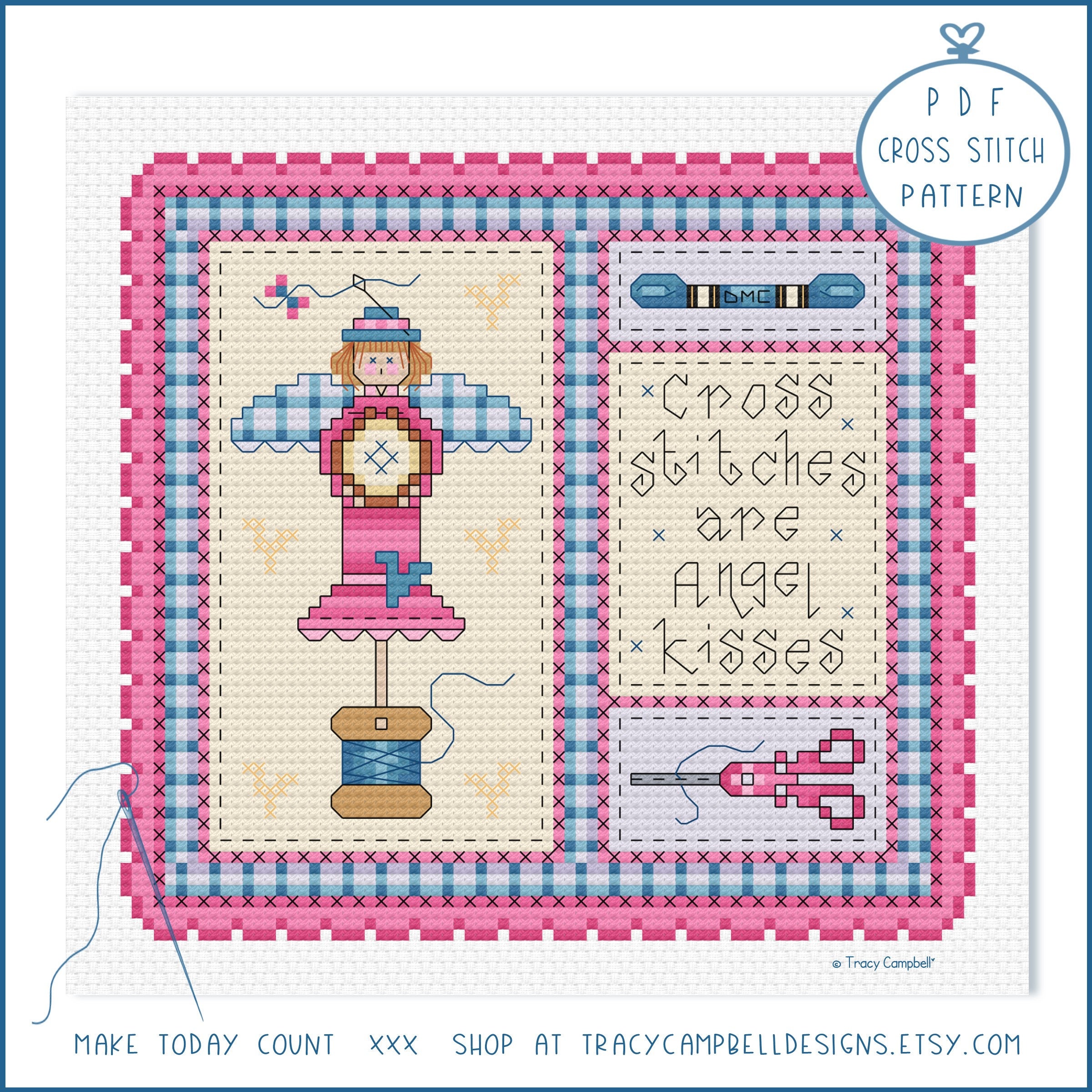 Angel Kisses Cross-stitch Pattern: Quilt Design (PDF) - Etsy