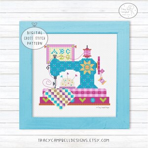 Sewing Room Cross Stitch, Sampler Cross Stitch Pattern PDF, Sewing ...