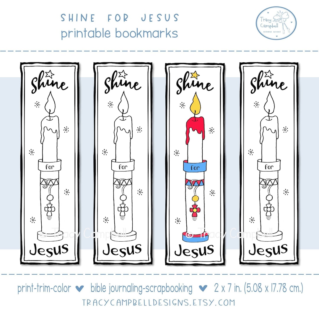 Shine for Jesus Bookmarks to Color, Bible Journaling Coloring, Colour ...