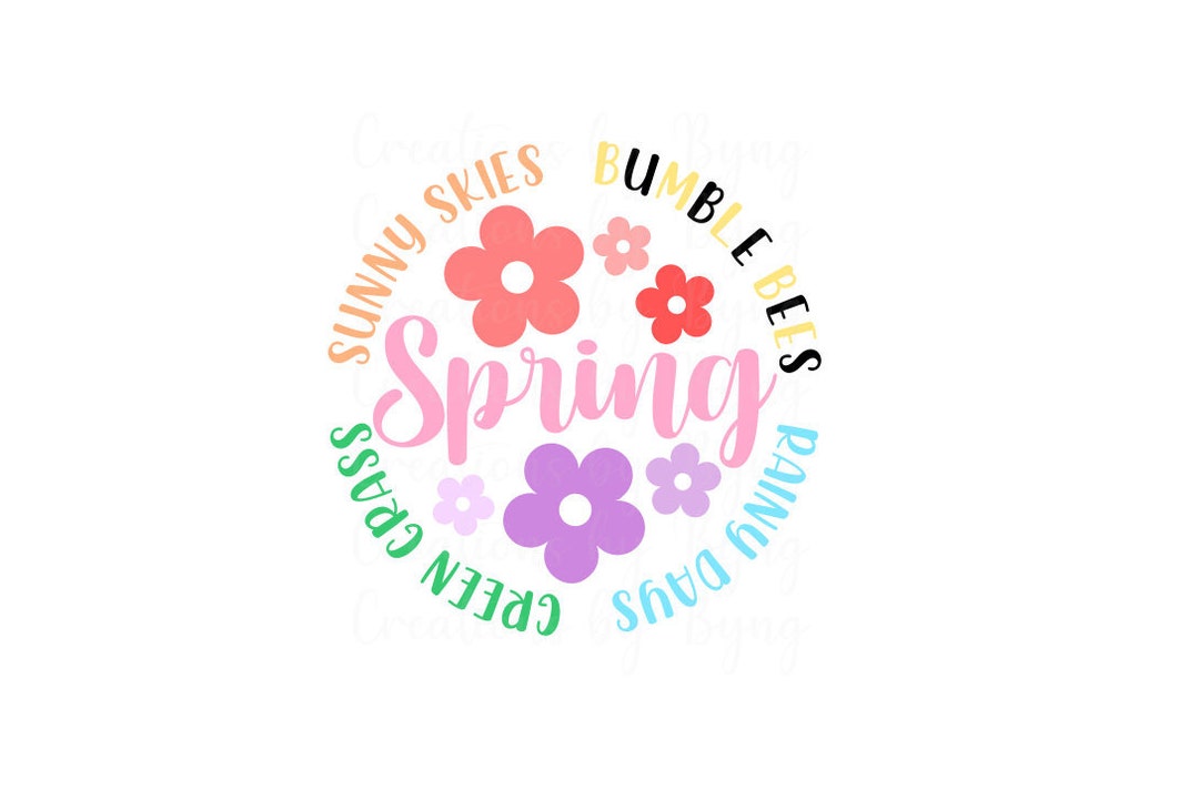 Spring Circle Colorful Svg Png Cut Files for Cricut/silhouette | Spring ...