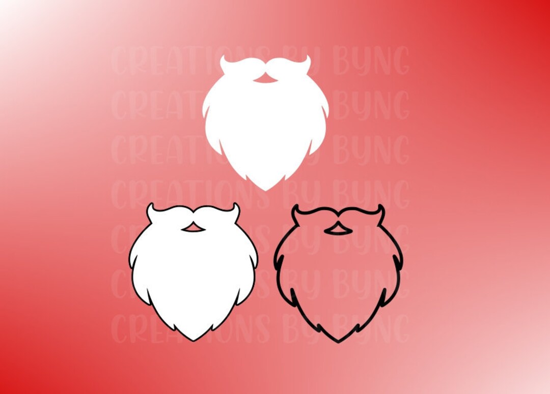 Santa Beard & Mustache Svg Png Files | Cut Files for Cricut/silhouette ...
