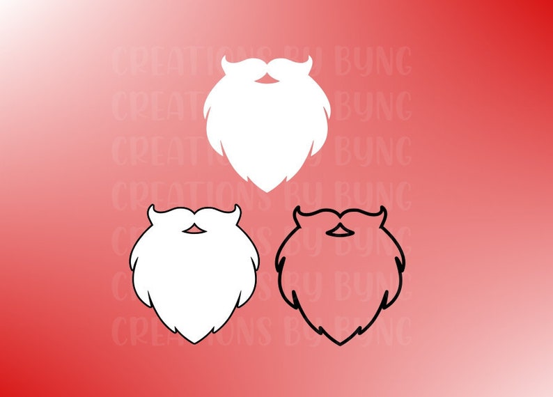 Santa Beard & Mustache Svg Png Files Cut Files for | Etsy