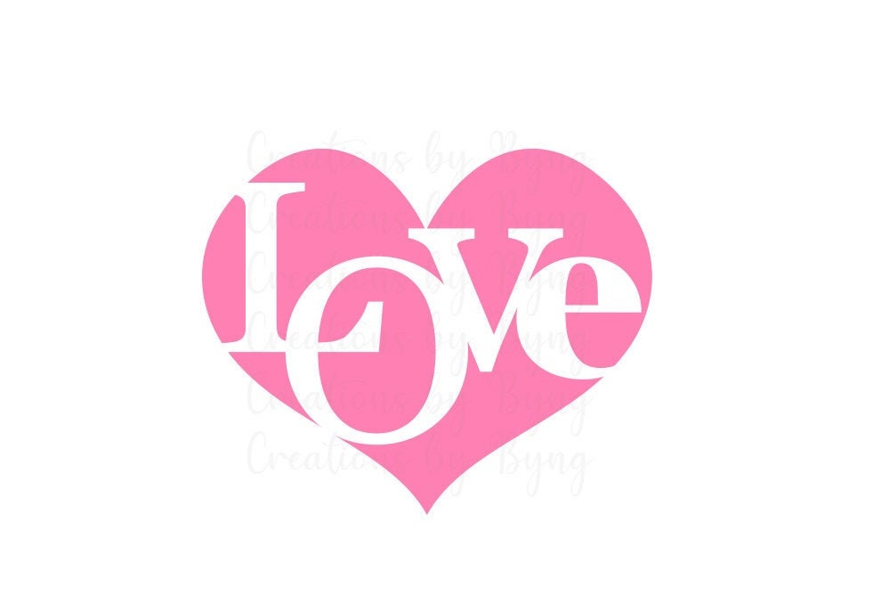 Love Heart Svg Png Files Cut Files for Cricut/silhouette - Etsy