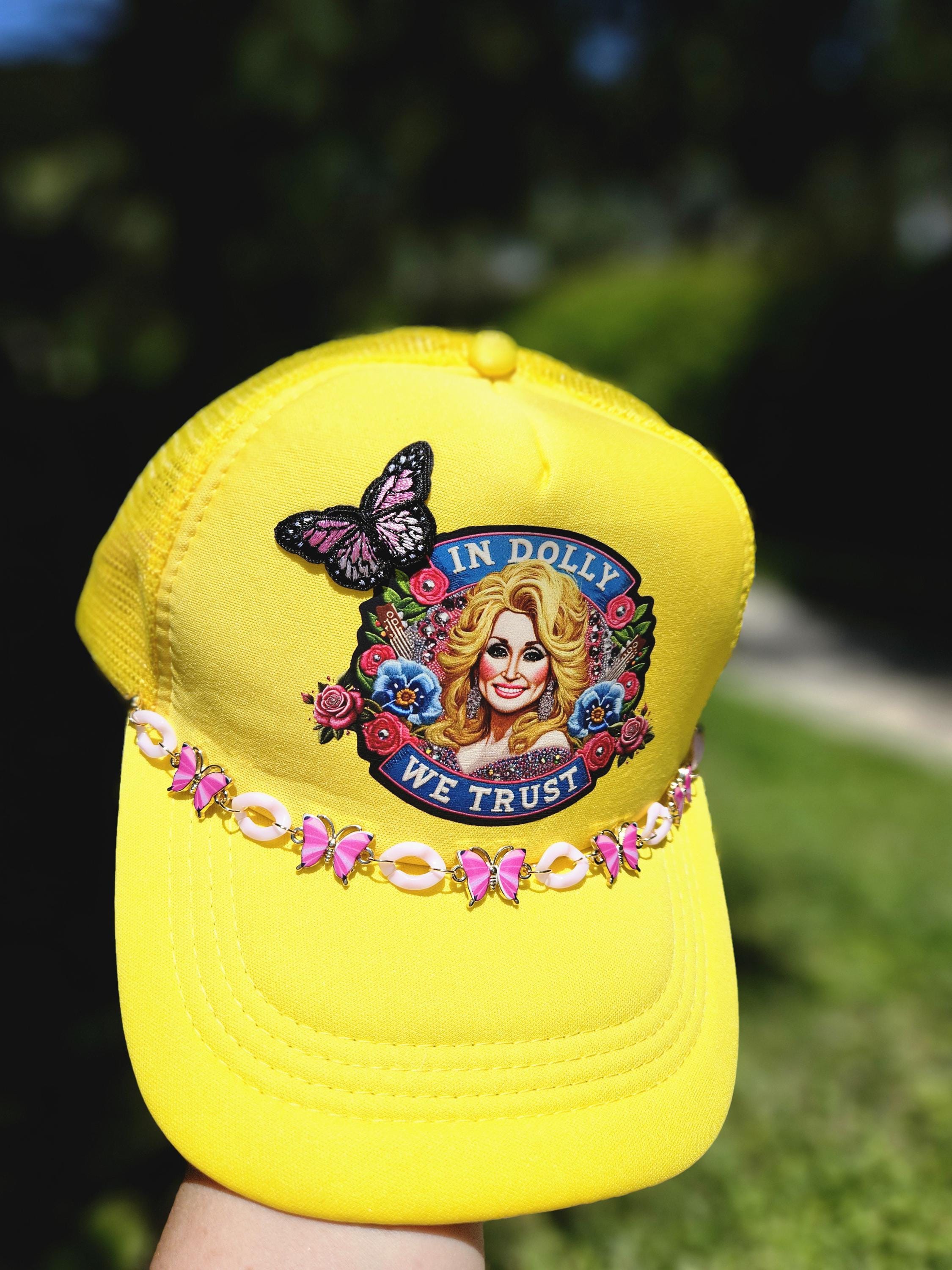 Dolly Parton Trucker Hat, in Dolly We Trust, Hat Chain, Trendy Iron on ...