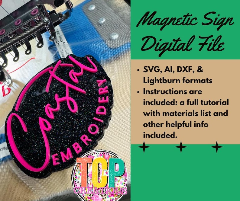 Magnetic Sign Tutorial: SVG DXF Ai Lightburn Files (digital Download ...