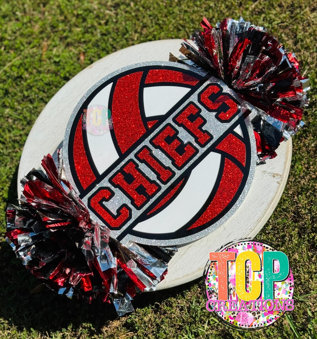 Cheer Stick With Poms for Volleyball Fans | Custom Spirit Accessory - Etsy