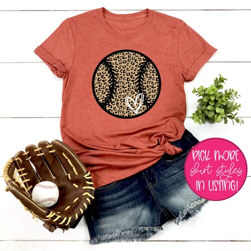 Baseball Leopard Graphic Shirt baseball Shirt Softball | Etsy