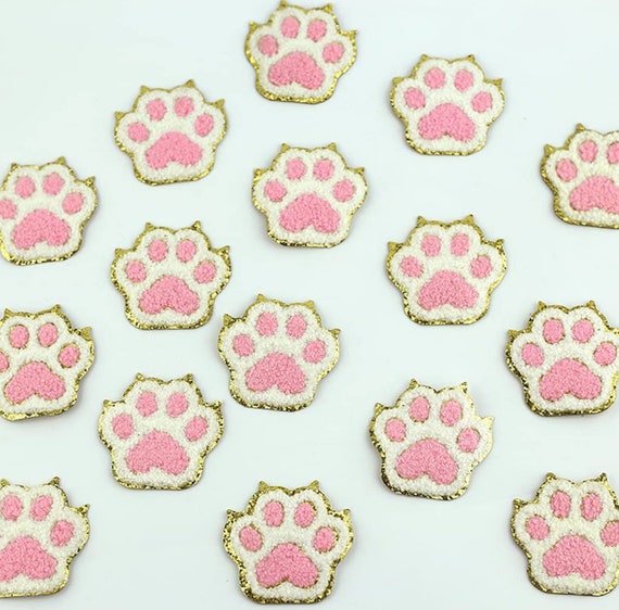 Colorful Cat Paw Print Chenille Patch Iron on Paw Prints - Etsy